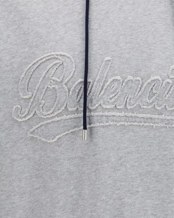 Balenciaga Layered Cotton Hoodie With Embroidered Logo - Multicolour