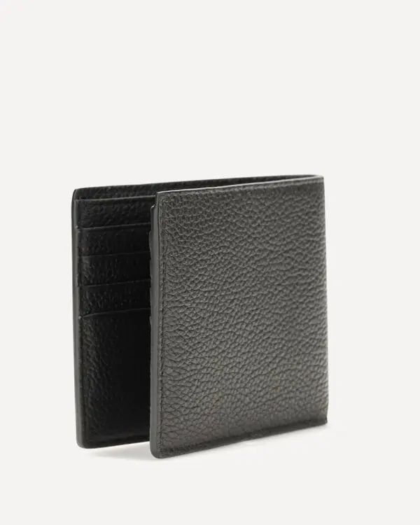 TOM FORD T Line Bifold Wallet In Grained Leather
