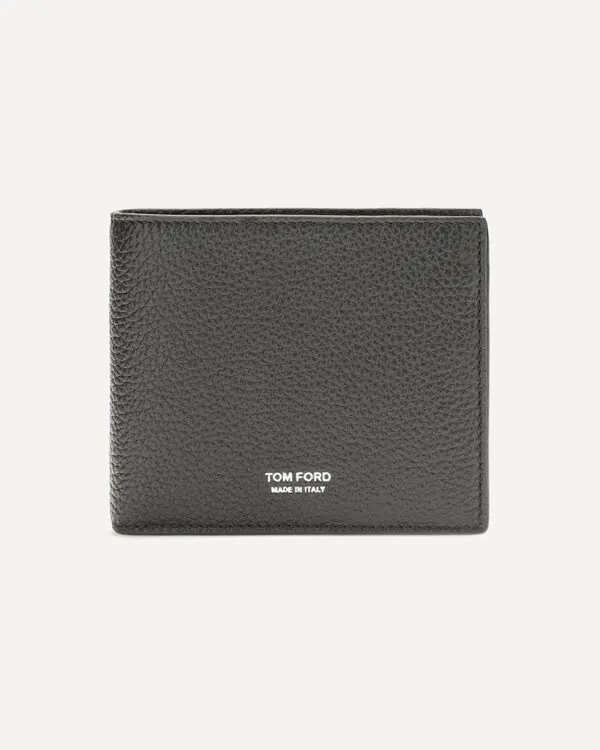 TOM FORD T Line Bifold Wallet In Grained Leather