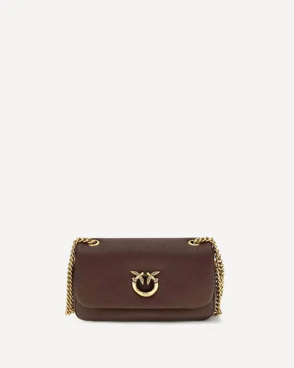 Pinko Medium Love Bag Click Soft Horizontal Shoulder Bag - Brown