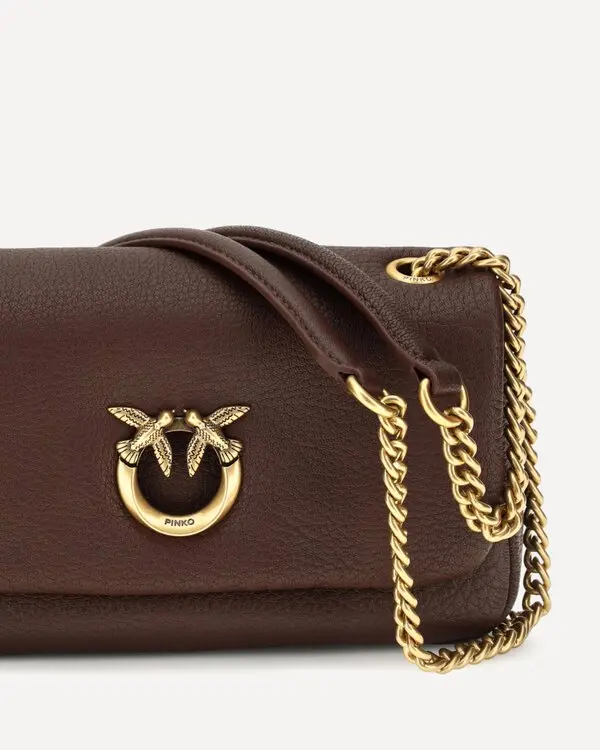 Pinko Medium Love Bag Click Soft Horizontal Shoulder Bag - Brown