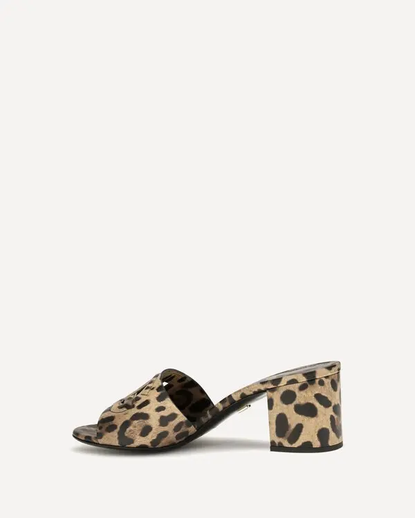 Dolce & Gabbana Leopard Print Leather Mules