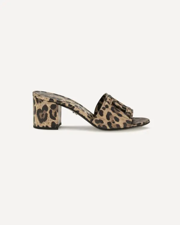 Dolce & Gabbana Leopard Print Leather Mules