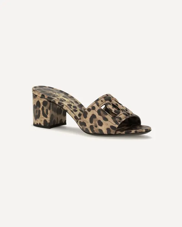 Dolce & Gabbana Leopard Print Leather Mules