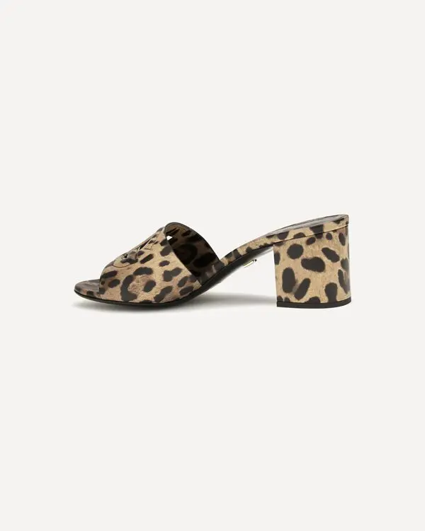 Dolce & Gabbana Leopard Print Leather Mules