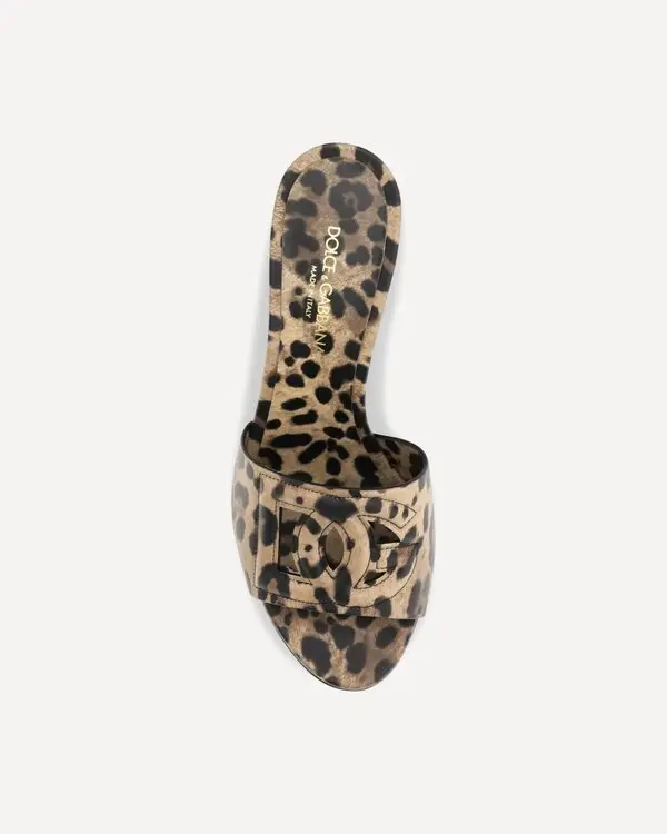Dolce & Gabbana Leopard Print Leather Mules