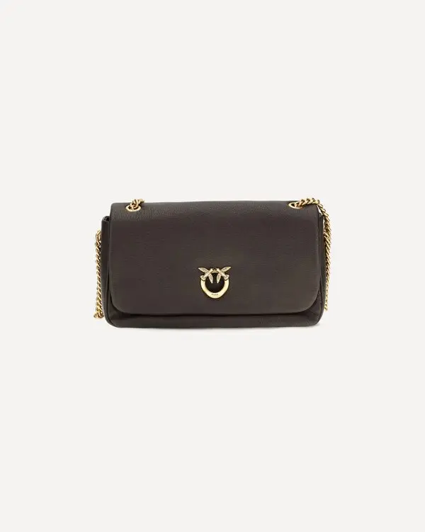 Pinko Love Birds Click Soft Horizontal Leather Shoulder Bag