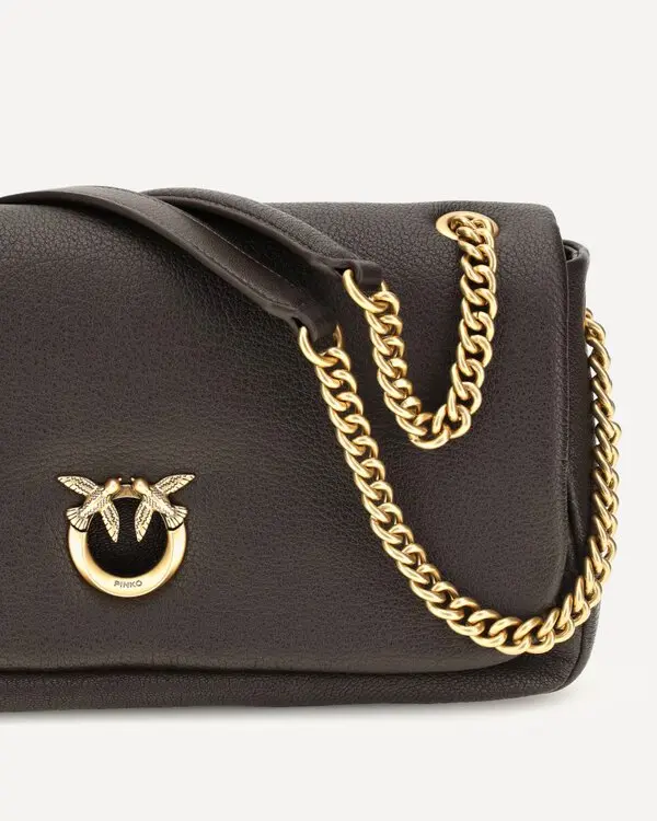 Pinko Love Birds Click Soft Horizontal Leather Shoulder Bag