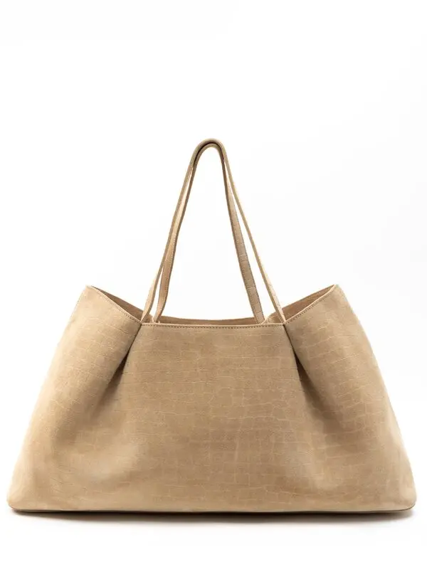 ELLEME Dimple Croco Suede Tote Bag