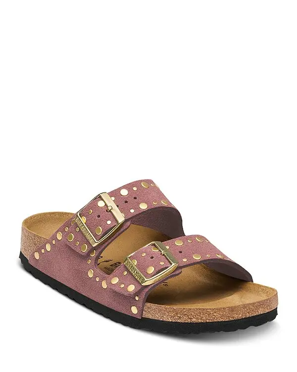 BIRKENSTOCK Arizona Rivet Suede Sandals - Pepper