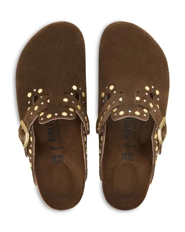 BIRKENSTOCK Boston Rivet Suede Clogs
