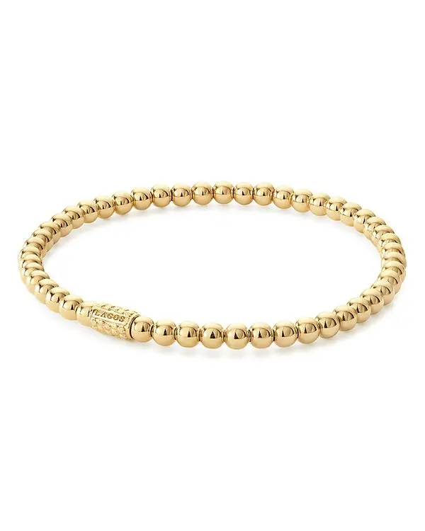 Lagos Caviar Collection 18k Beaded Bracelet, 4mm - Gold