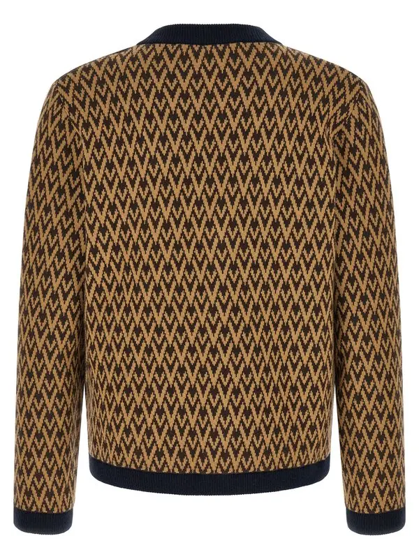 Valentino Garavani V-neck Cardigan With "toute La V" Jacquard Pattern