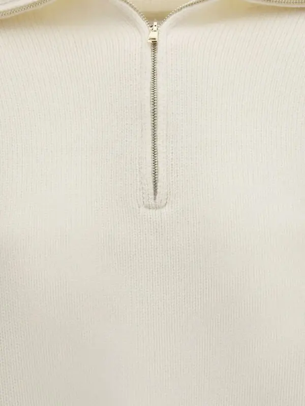 Max Mara Half-zip Long-sleeved Jumper - White