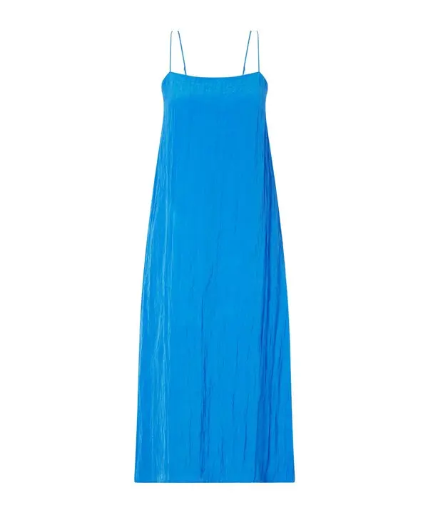 Tibi Crinkled Satin Midi Dress - No