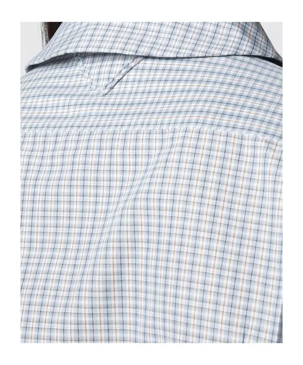 Prada Madras Fabric Shirt With Tie Neck