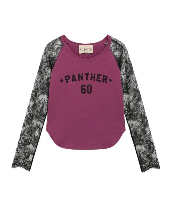 Valentino Garavani Printed Crewneck Lace Top - No