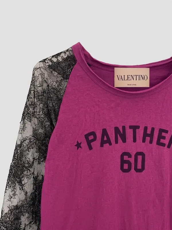 Valentino Garavani Printed Crewneck Lace Top - No