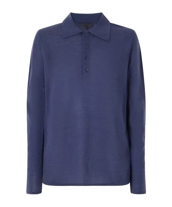 Tibi Wool-blend Knit Polo Sweater - Blue