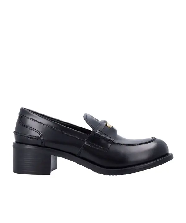 Miu Miu Leather Penny Loafers - Black