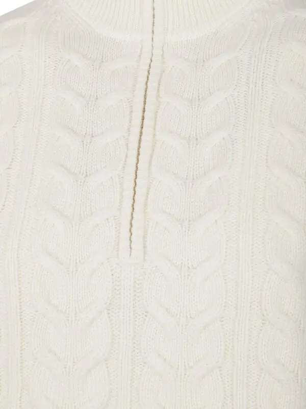 Max Mara Zip Detailed High Neck Jumper