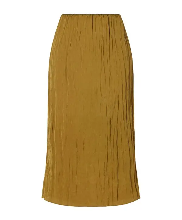 Tibi Crinkle Charmeuse Midi Skirt