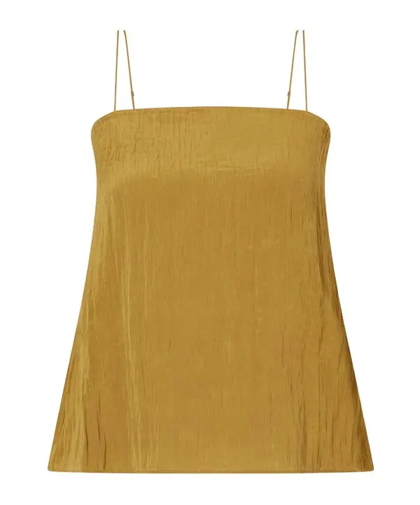 Tibi Crinkle Charmeuse Tank - No