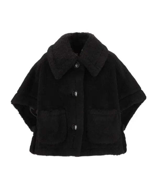 Max Mara Collared Cape - Black