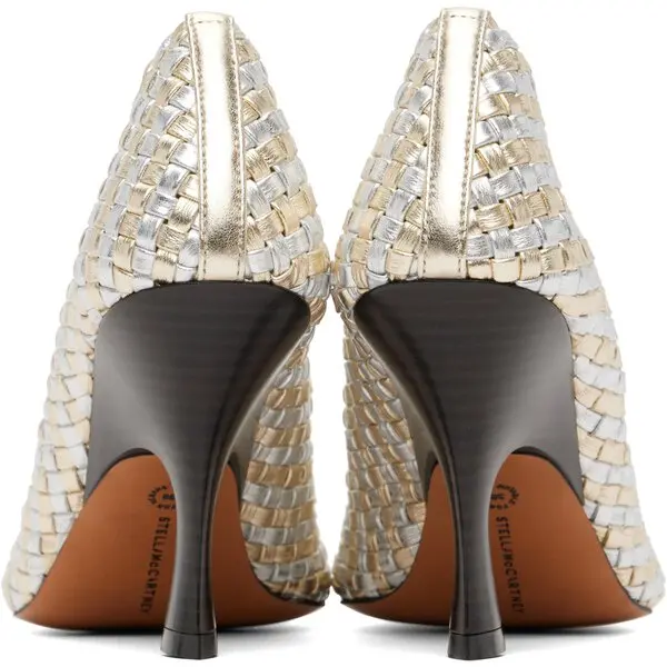 Stella McCartney Elsa Woven Metallic High Heels