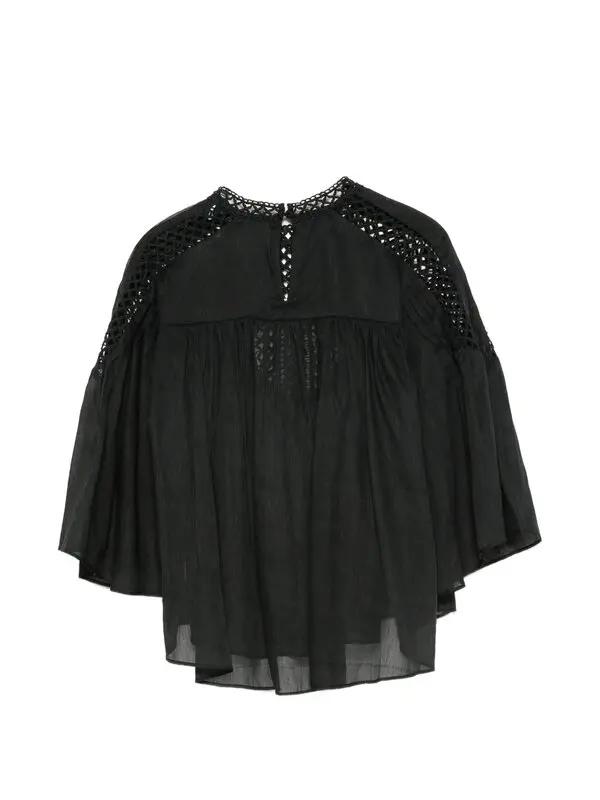 Isabel Marant Étoile Parina Lace-trimmed Woven Blouse - Black