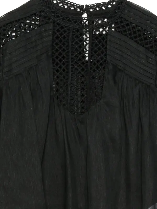 Isabel Marant Étoile Parina Lace-trimmed Woven Blouse - Black