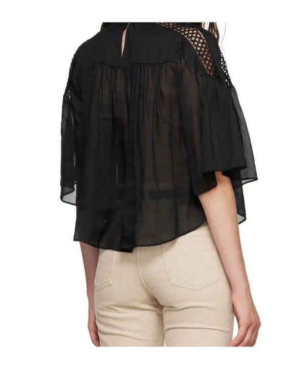 Isabel Marant Étoile Parina Lace-trimmed Woven Blouse - Black