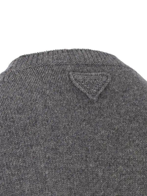 Prada Striped Cuff Crew-neck Sweater