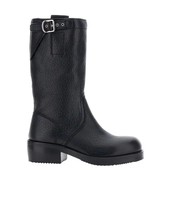 Dries Van Noten Buckled Biker Boots - Black