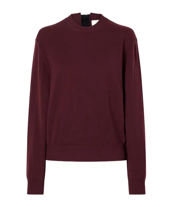 LANVIN Bow-detailed Wool-blend Cardigan