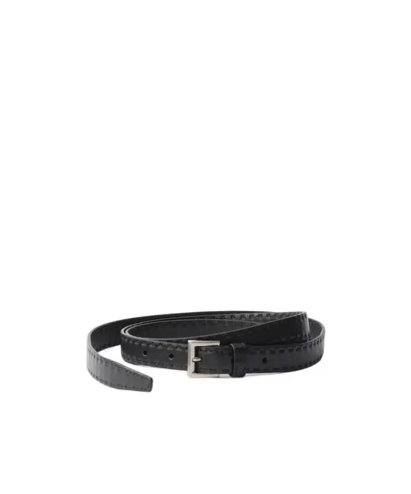 Prada Antiqued Leather Belt - Black