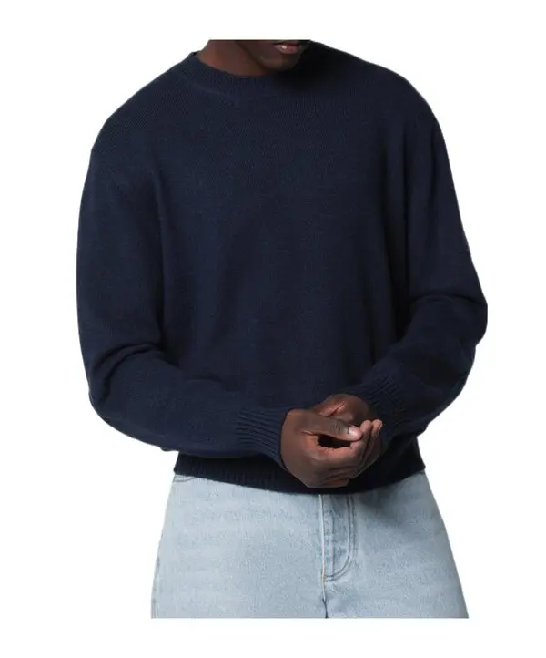 Bottega Veneta Crew-neck Long-sleeve Knit Top - Midnight Blue