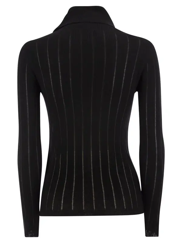 Max Mara Badesse Ribbed Turtleneck Knit Top - No