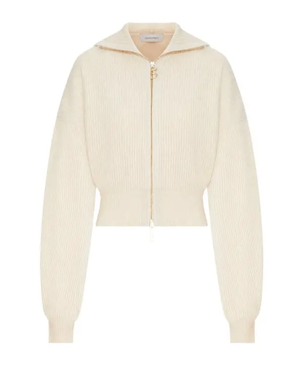 Sportmax Long-sleeve Hooded Knit Top - White