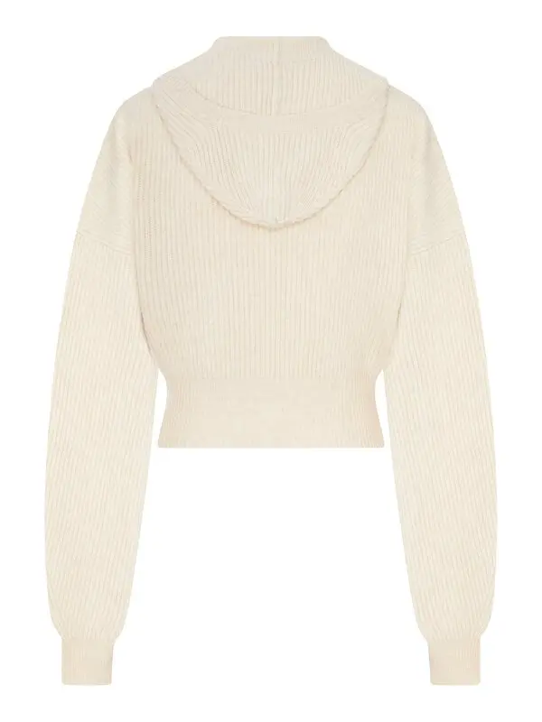 Sportmax Zip-up Hooded Ribbed-knit Cardigan