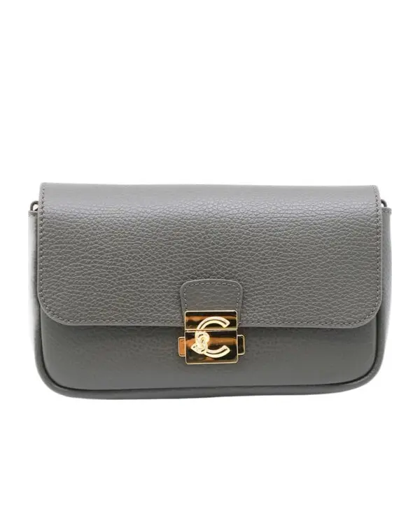 COCCINELLE Flap Logo Shoulder Bag - Mud