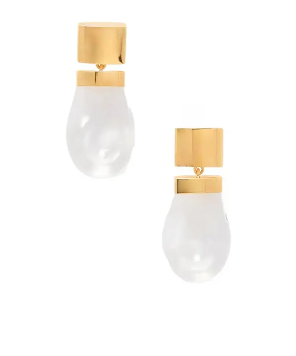 Khaite Keefe Gold-pleated Earrings - White
