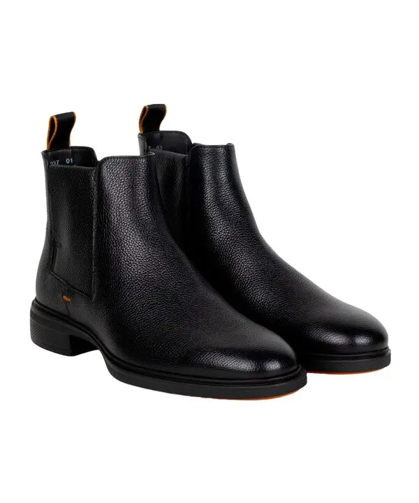 Santoni Easy Grained Leather Chelsea Boots