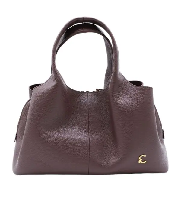 COCCINELLE Textured Top Handle Tote Bag - Berry