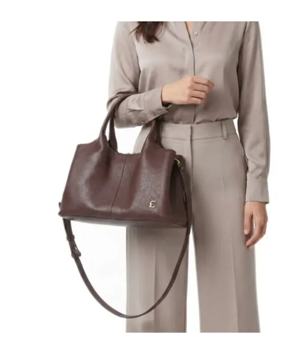 COCCINELLE Textured Top Handle Tote Bag