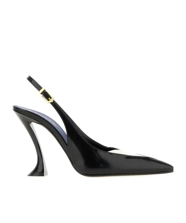 LANVIN Decollete Aperta Slingback Heeled Pumps - Black