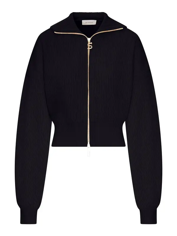 Sportmax Zip-up Ribbed Knit Cardigan With Hood - No