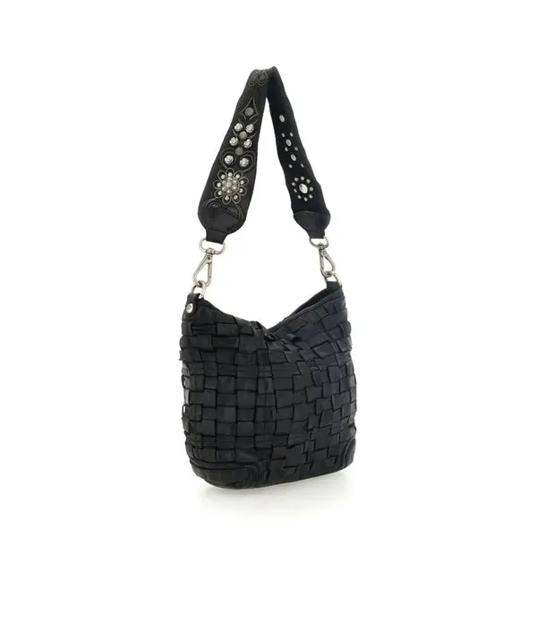CAMPOMAGGI Beth Woven-design Studded Shoulder Bag