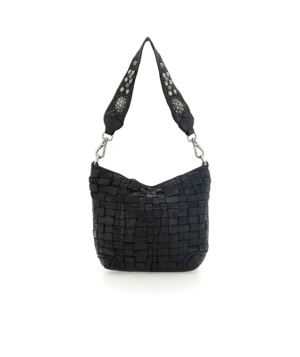 CAMPOMAGGI Beth Woven-design Studded Shoulder Bag