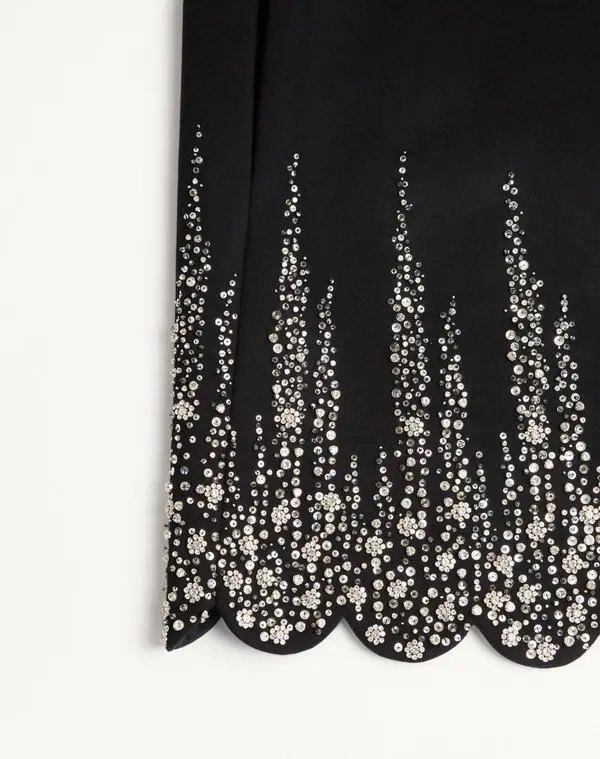 Valentino Garavani Draped Cape With Ombre Rhinestone Embroidery - No